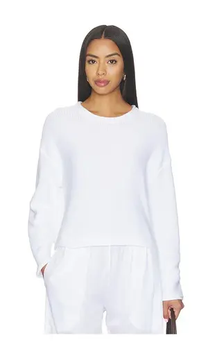 LESET Mae Crewneck In White