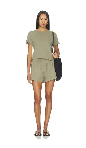 LESET The Margo Tee In Taupe