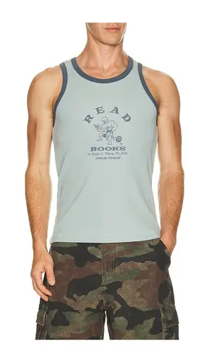 JUNGLES Read More Books Tank Top - Blue