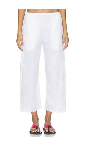 LESET Yoko Lace Crop Pant - White