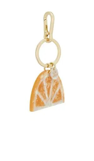 SOLAR ECLIPSE Hand-painted Citrus Slice Bag Charm + Keychain - Orange