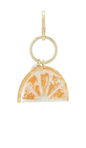 SOLAR ECLIPSE Hand-painted Citrus Slice Bag Charm + Keychain