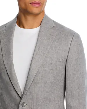 Vince Delave Linen Slim Fit Suit Jacket With Notched Lapels