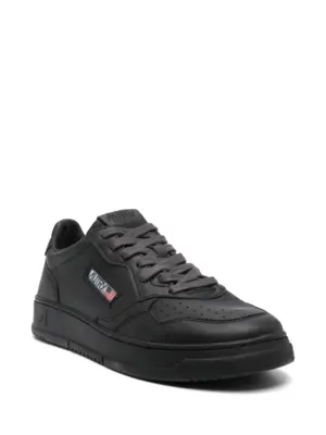 AUTRY Medalist Openwork Leather Sneakers - Black
