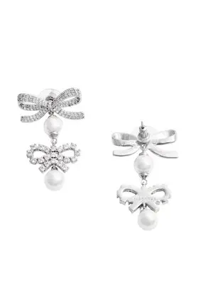 SELF-PORTRAIT Double Bow Pearl Earrings