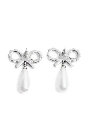 SELF-PORTRAIT Bow And Pearl Earrings