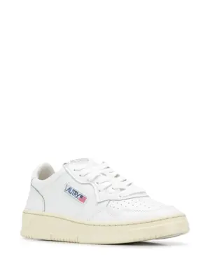 AUTRY Printed Leather Sneakers - White