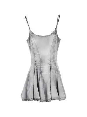 SELF-PORTRAIT Short Pleated Dress - Grey