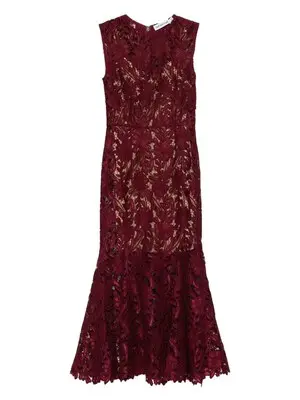 SELF-PORTRAIT Sleeveless Midi Dress - Red