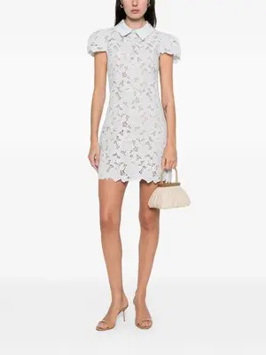 SELF-PORTRAIT Floral Lace Mini Dress - Blue