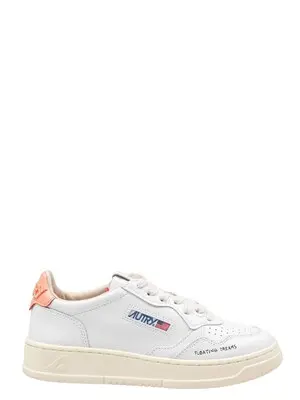 AUTRY Medalist Low-top Leather Sneakers In And Peach - White