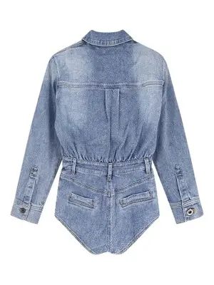 SELF-PORTRAIT Denim Playsuit