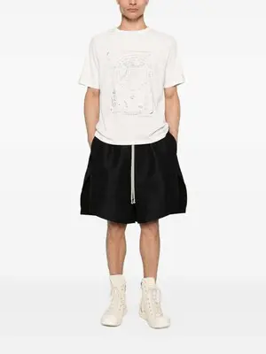 Dolce & Gabbana Silk Drawstring Shorts With Striped Trim