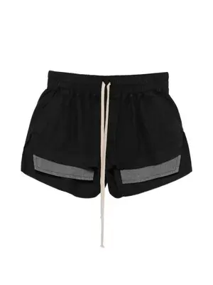Rick Owens Dolce & Gabbana Silk Drawstring Shorts With Striped Trim - Black