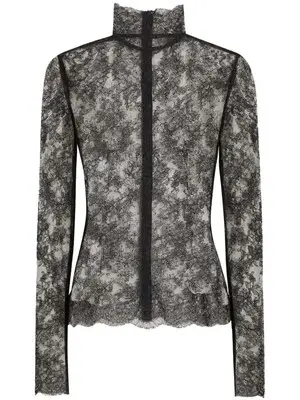 Dolce & Gabbana Chantilly Lace Top - Grey