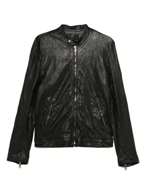 Dolce & Gabbana Lambskin Zip-up Jacket - Black