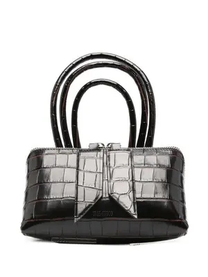 Attico Mini Friday Bag With Crocodile Effect - Brown