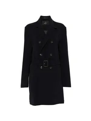 LARDINI Double-breasted Coat With Belt - Blue