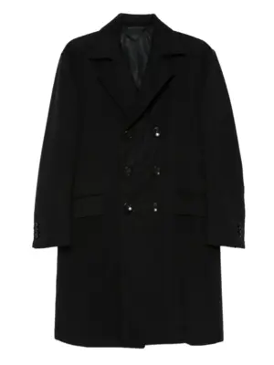 LARDINI Double-breasted Coat - Black