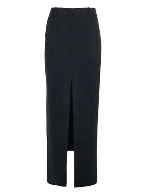 TOM FORD Long Skirt With Slit And Buttons - Black