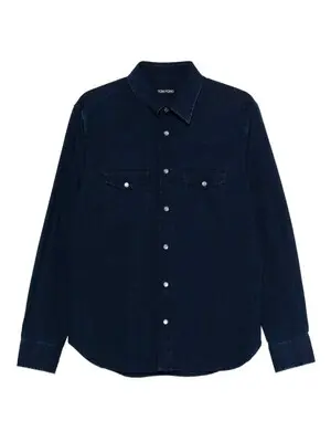 TOM FORD Shirt With Chest Pocket - Blue
