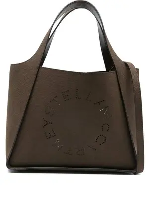 Stella McCartney Tote Bag With Perforated Logo - Brown