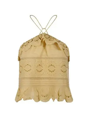 MAISON MARGIELA Ruffled Top - Brown