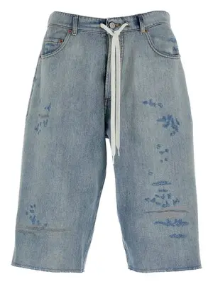 MAISON MARGIELA Bermuda Shorts With Logo - Blue