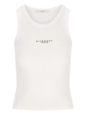 Givenchy Ribbed Tank Top With Logo - White