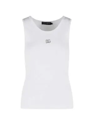 Givenchy Ribbed Tank Top With Logo - White