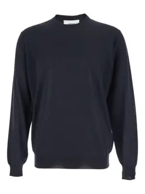 LARDINI Merino Wool Crewneck Sweater - Blue
