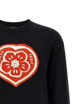 Kenzo Crewneck Sweater With Heart Embroidery