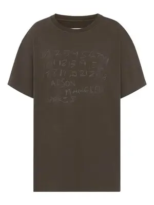 MAISON MARGIELA T-shirt With Number Motif - Brown