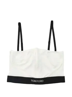 TOM FORD Top With Logo Band - White