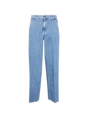 LARDINI S Washed Denim Pants - Blue