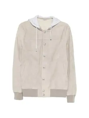 Eleventy Hooded Suede Jacket