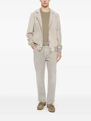 Eleventy Hooded Suede Jacket