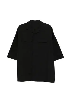 Rick Owens Shirt With Flap Pocket And Camp Collar - Black