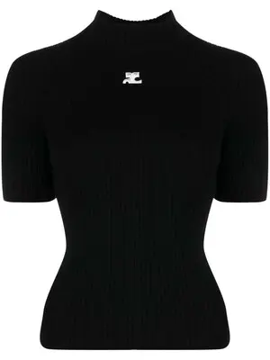 COURREGES Top With Print - Black