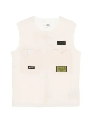 MAISON MARGIELA Vest With Logo Patch - White