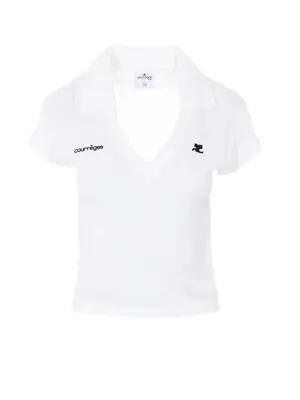 Brunello Cucinelli Courreges V-neck T-shirt - White