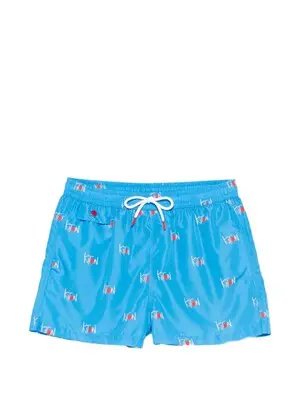 Kiton Swim Shorts With Logo Print - Multi