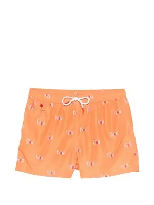 Kiton Swim Trunks With Drawstring And Logo - Multi
