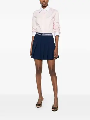 Casablanca Pleated Logo Mini Skirt