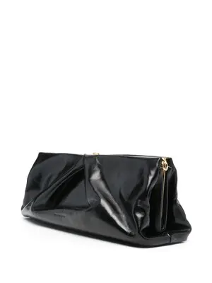 Dries Van Noten Large Leather Clutch Bag With Detachable Shoulder Strap