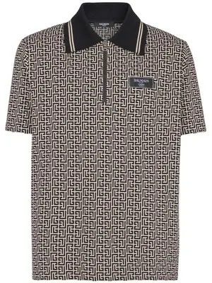 Balmain Labyrinth Polo Shirt With Jacquard Effect - Multi