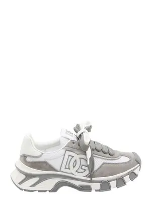Dolce & Gabbana Nylon And Calfskin Sneakers With Dg Patch
