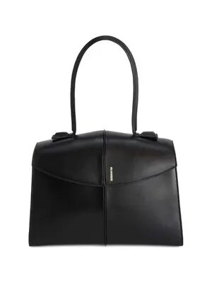 JIL SANDER Linea Medium Leather Tote Bag - Black