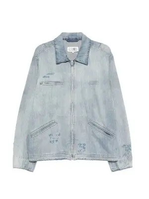 MAISON MARGIELA Denim Jacket With Number Motif - Blue