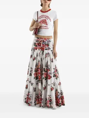 Dolce & Gabbana Floral Drawstring Skirt